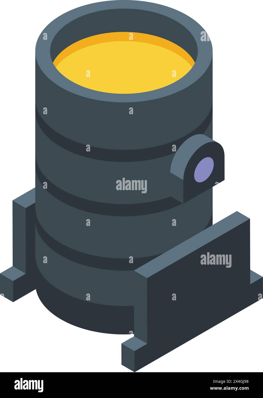 Hot metallurgy cauldron icon isometric vector. Roll tube. Machinery ...