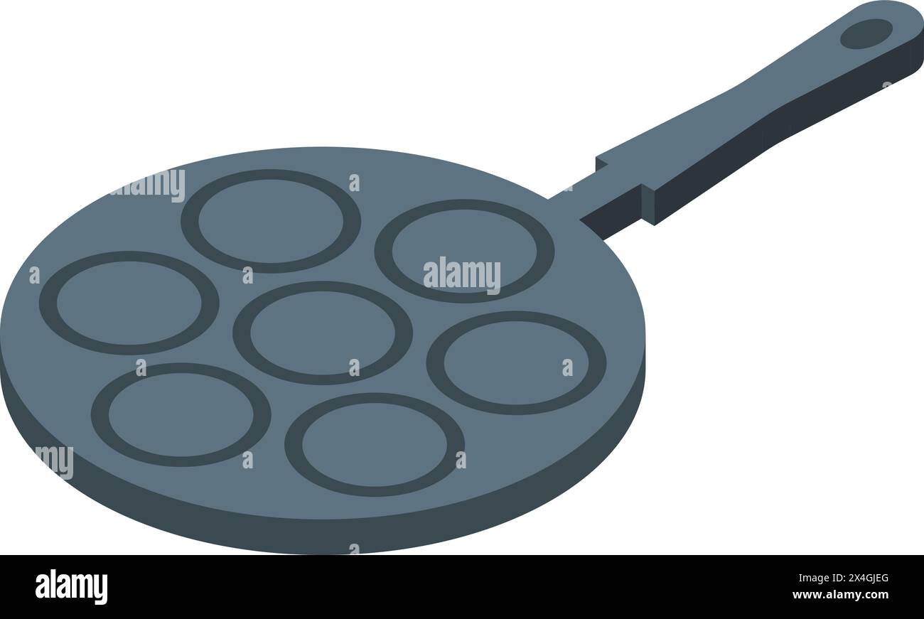 Modern pan icon isometric vector. Steel stuff. Deep culinary tool Stock ...