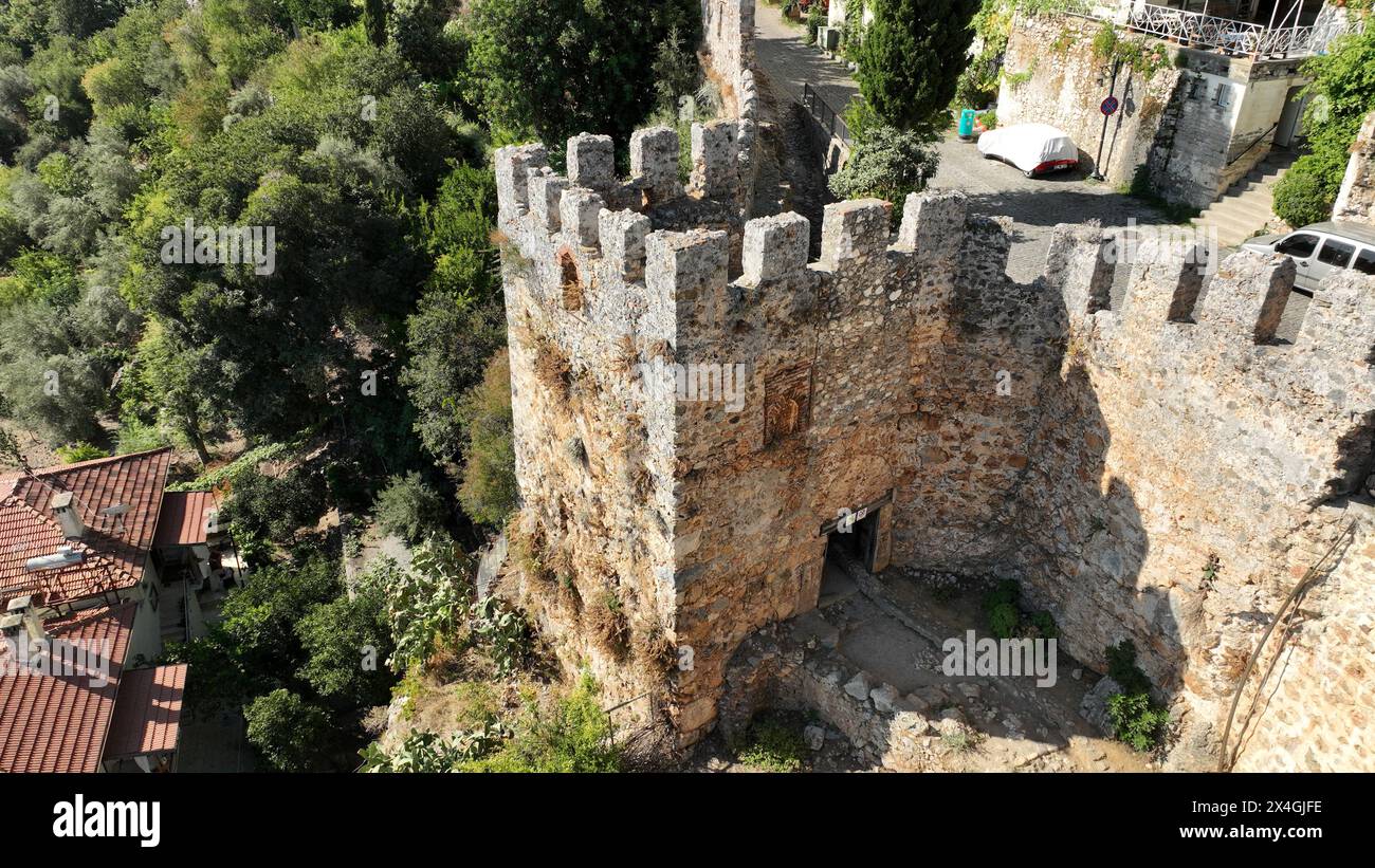 Alanya inner castle walls were built during the Anatolian Seljuk period ...
