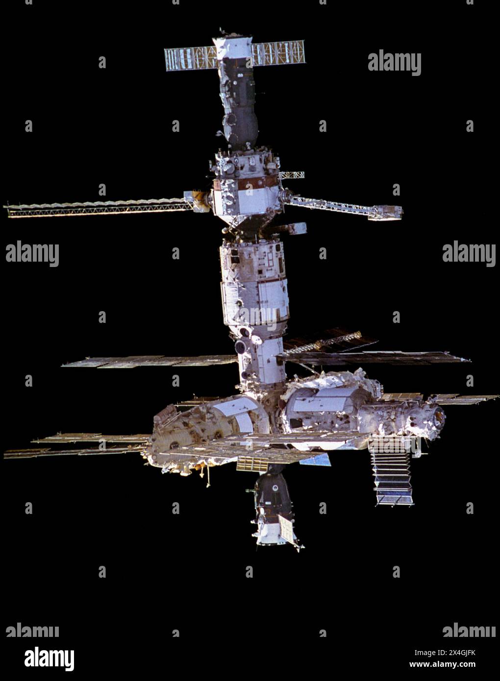 Russian Mir Space Station was photographed by a crewmember of the STS-74 mission when the ...