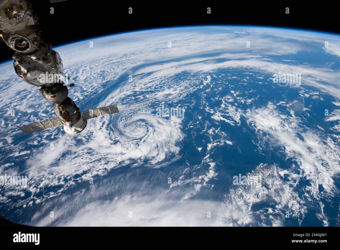 International Space Station photographed by while orbiting 263 miles ...