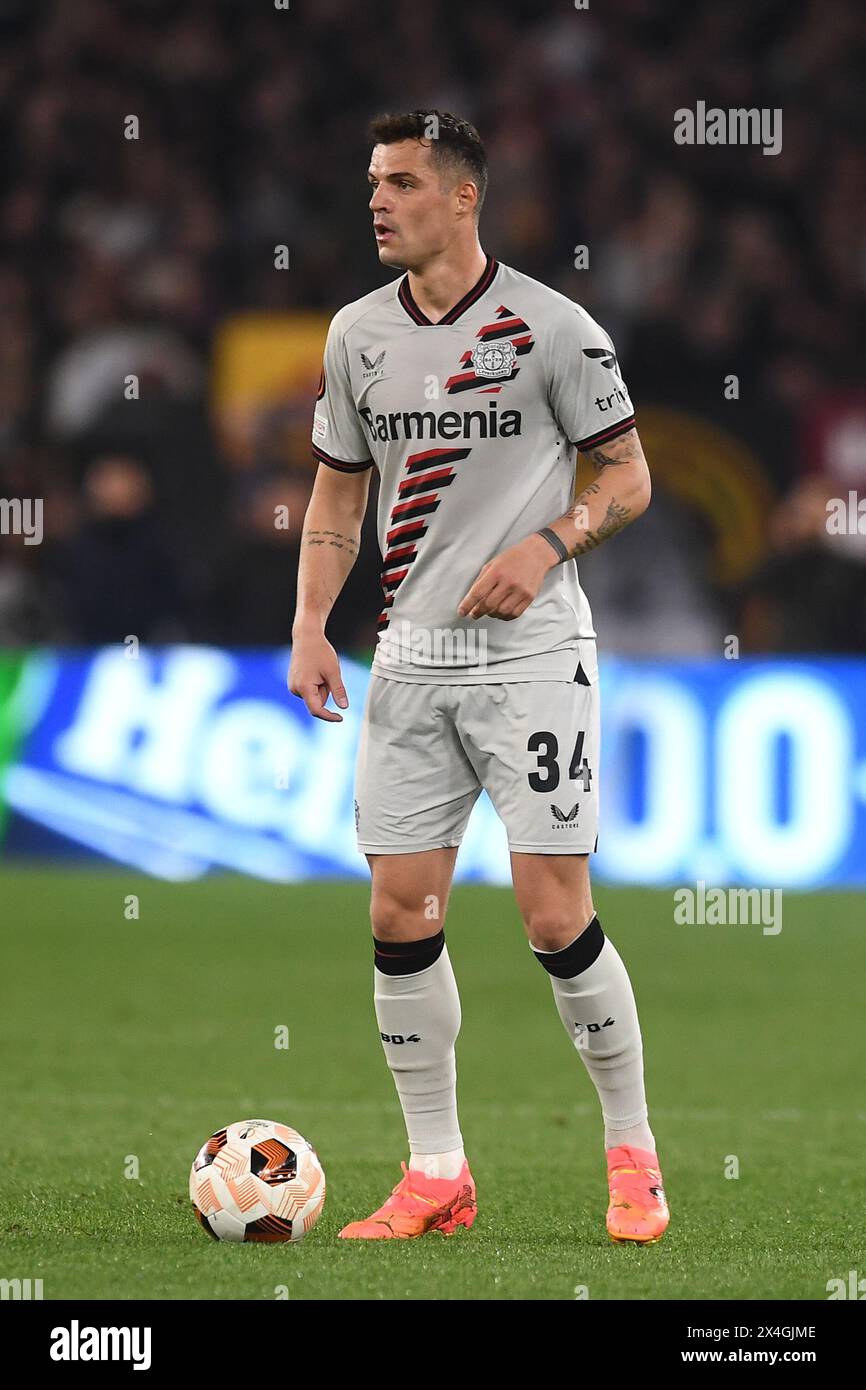 Granit Xhaka of Bayer Leverkusen during the Europa League football ...