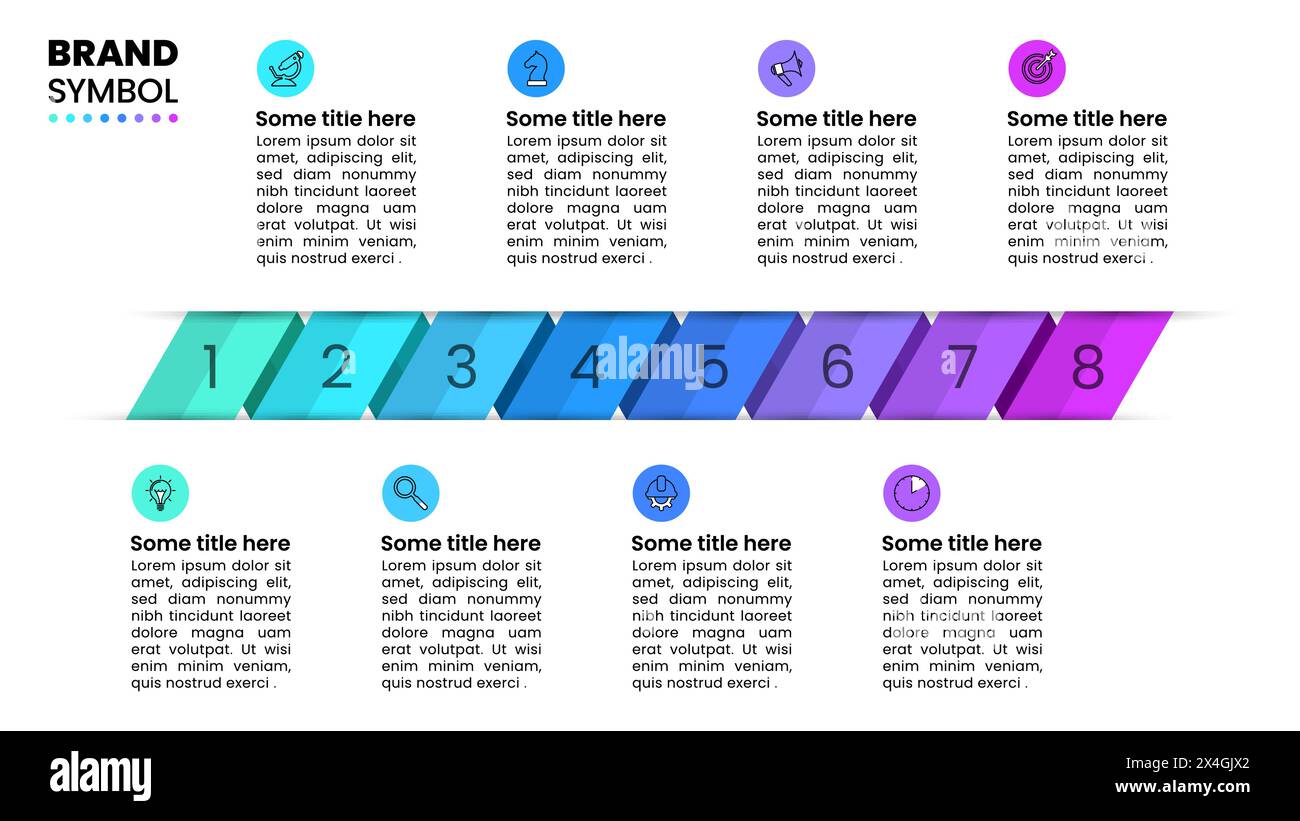 Infographic template with icons and 8 options or steps. Ribbon. Can be ...