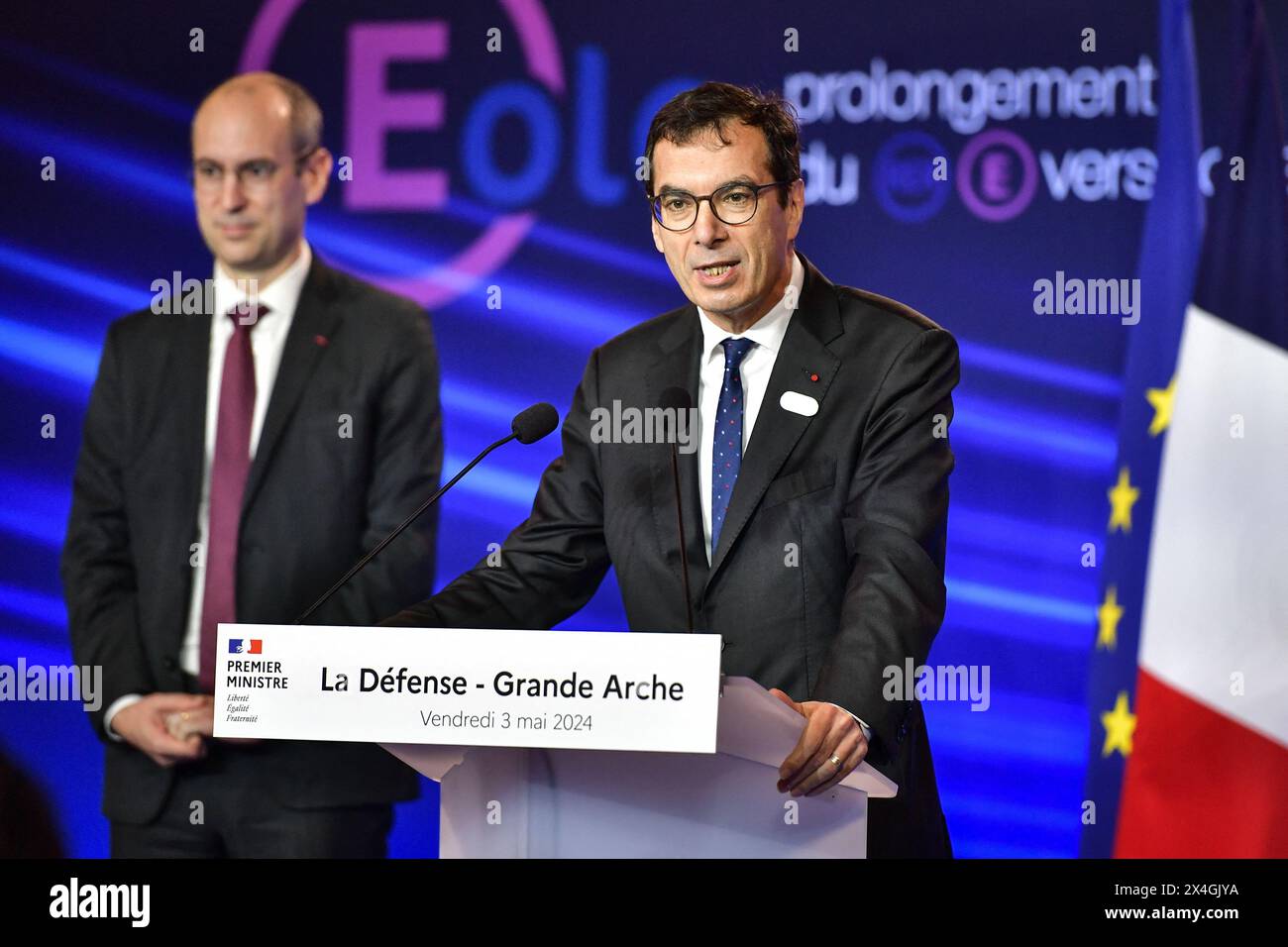 Paris, France. 03rd May, 2024. Chairman and CEO of the SNCF Group Jean ...