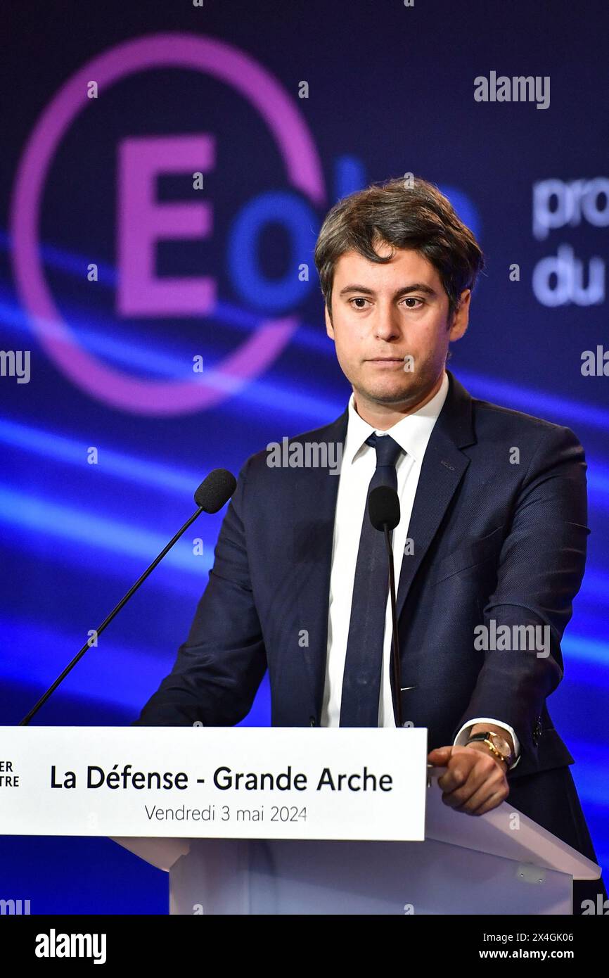 Paris, France. 03rd May, 2024. French Prime Minister Gabriel Attal ...
