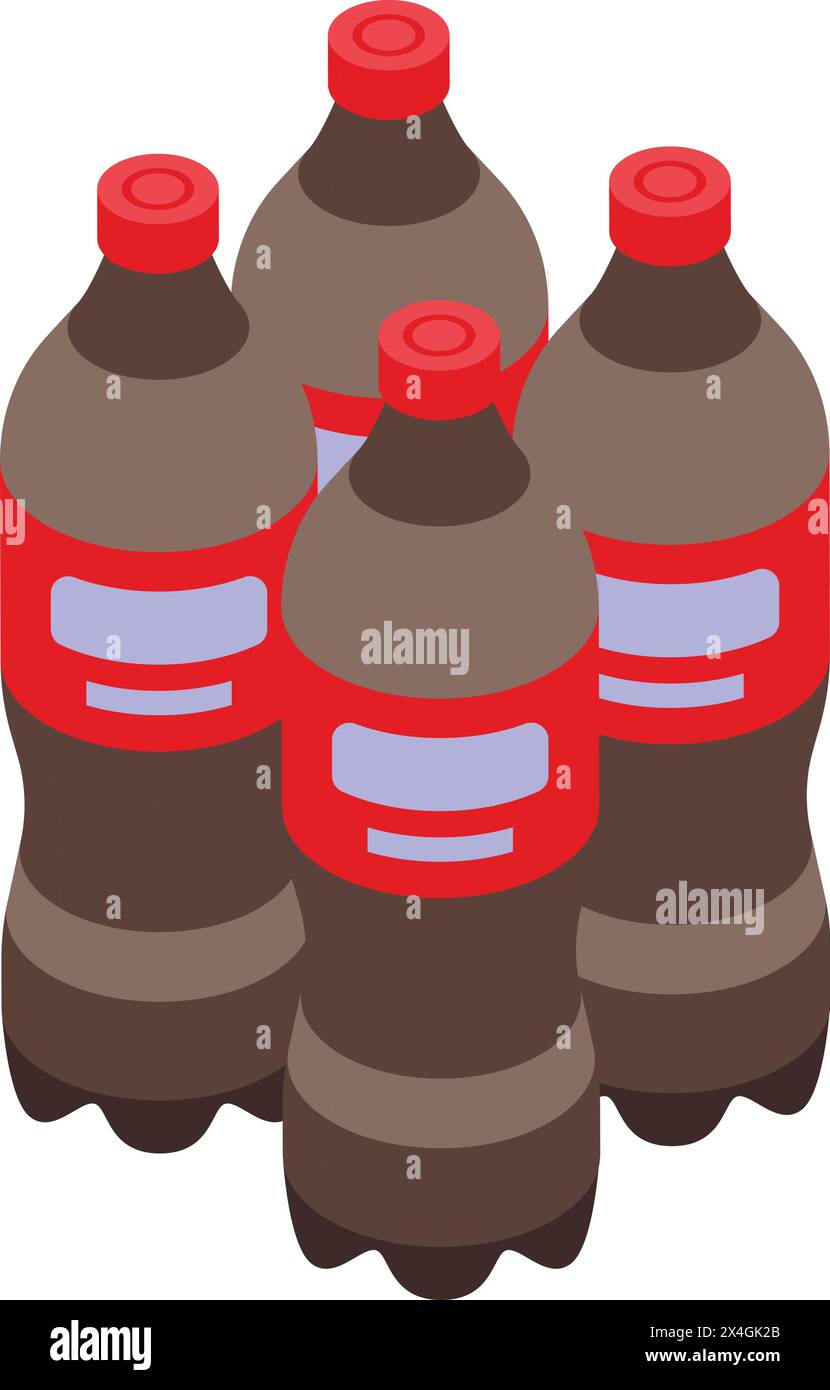 Soda drink bottles icon isometric vector. Fresh beverage. Juice pot ...