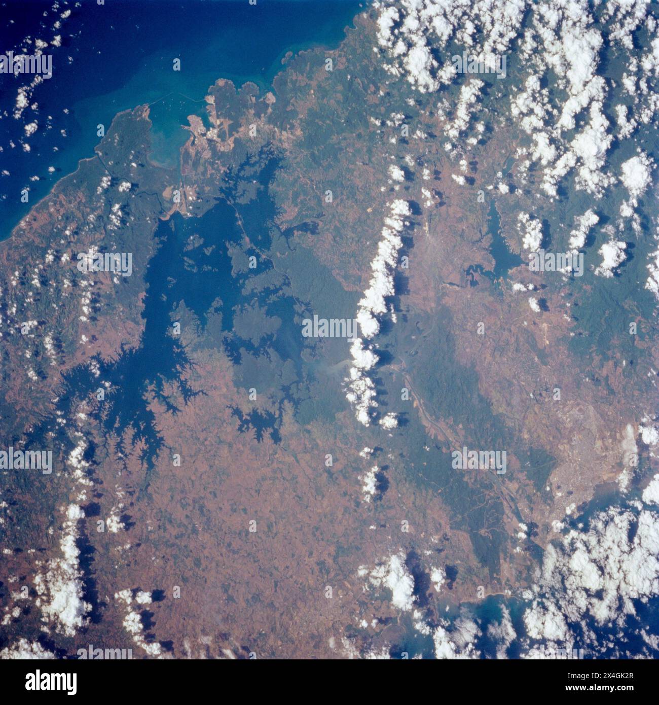 Panama Canal Zone including Gatun Lake and the forested Panama Canal ...