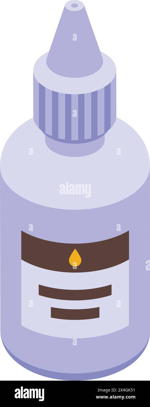 Liquid tube icon isometric vector. Cap clean substance. Dropper ...