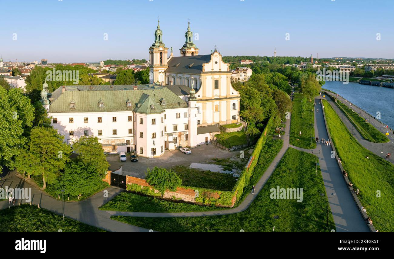 Krakow, Poland. Skalka church and Paulinite monastery and Vistula river ...