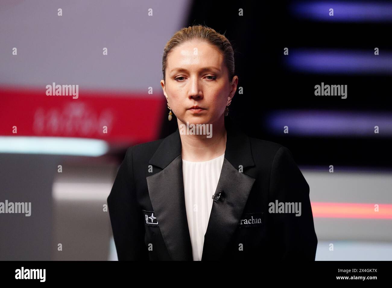 Snooker referee Tatiana Woollaston on day fourteen of the 2024 Cazoo ...