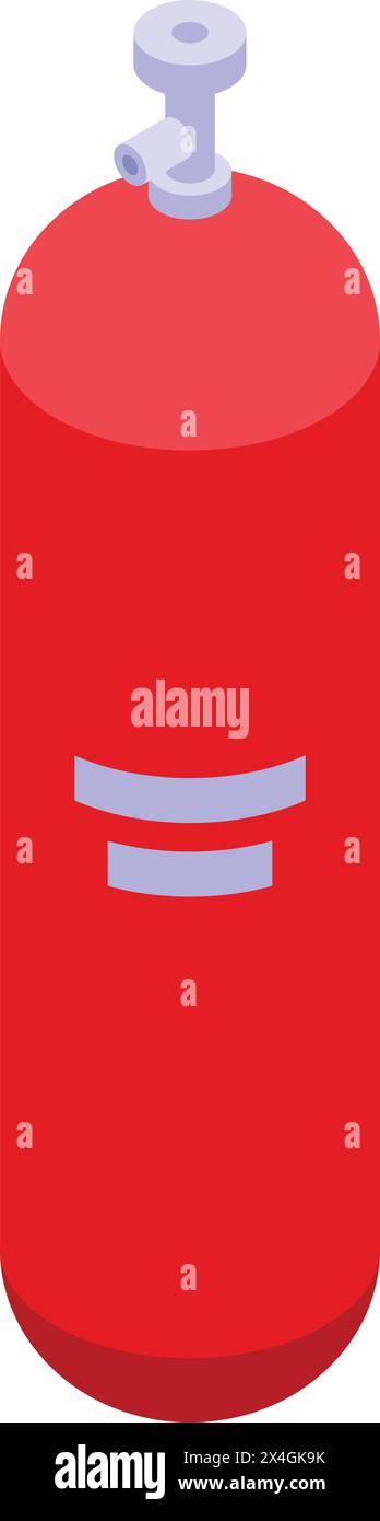 Gas tank icon isometric vector. Storage gasoline. Red gas can Stock ...