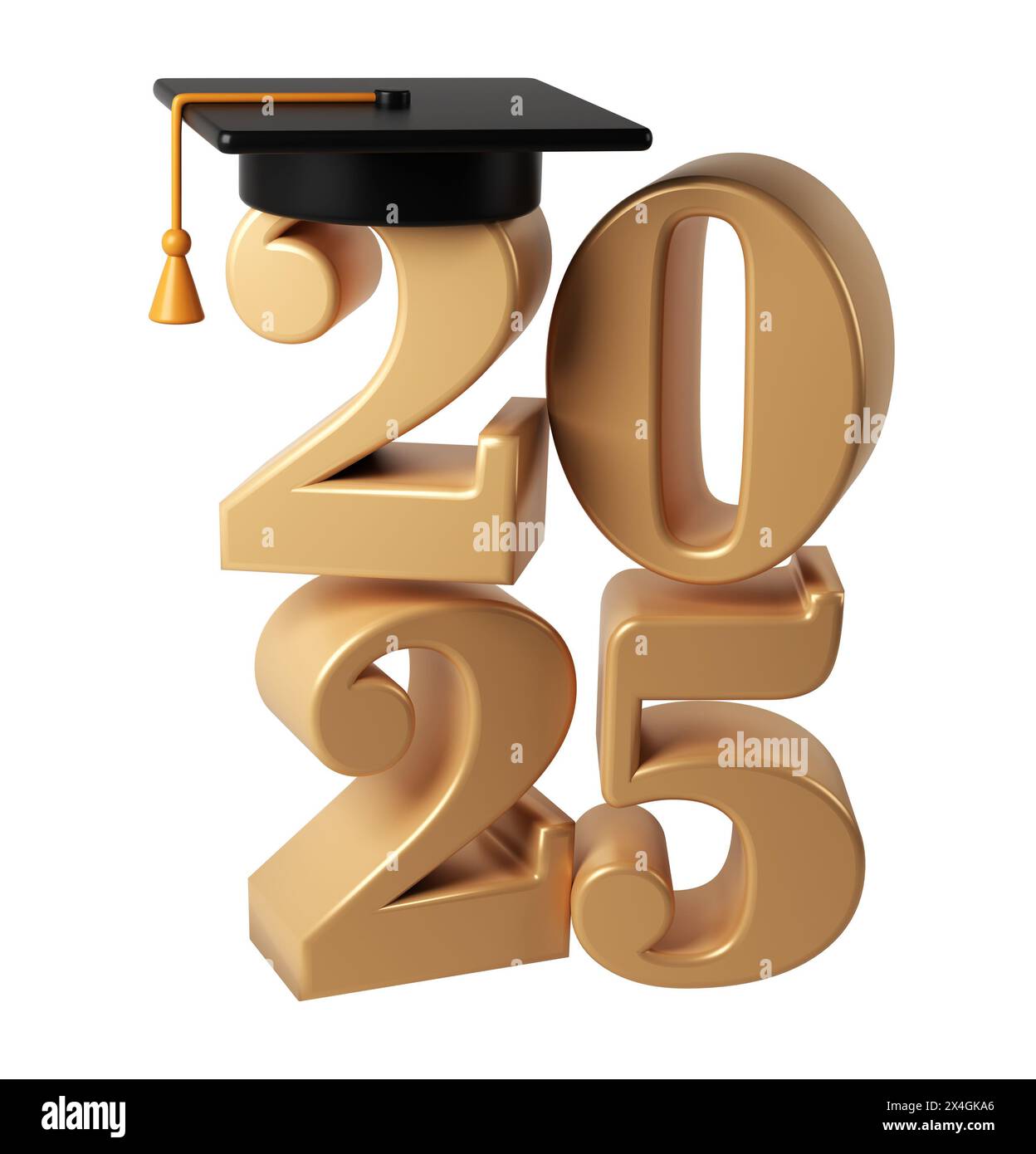 Class of 2025 3d icon. Congratulation graduates design template with ...