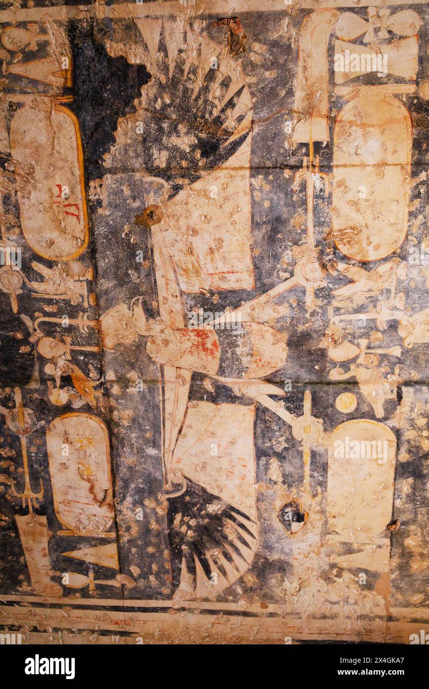 Painting of the vulture goddess Nekhbet Inside the tomb of Ramses II ...