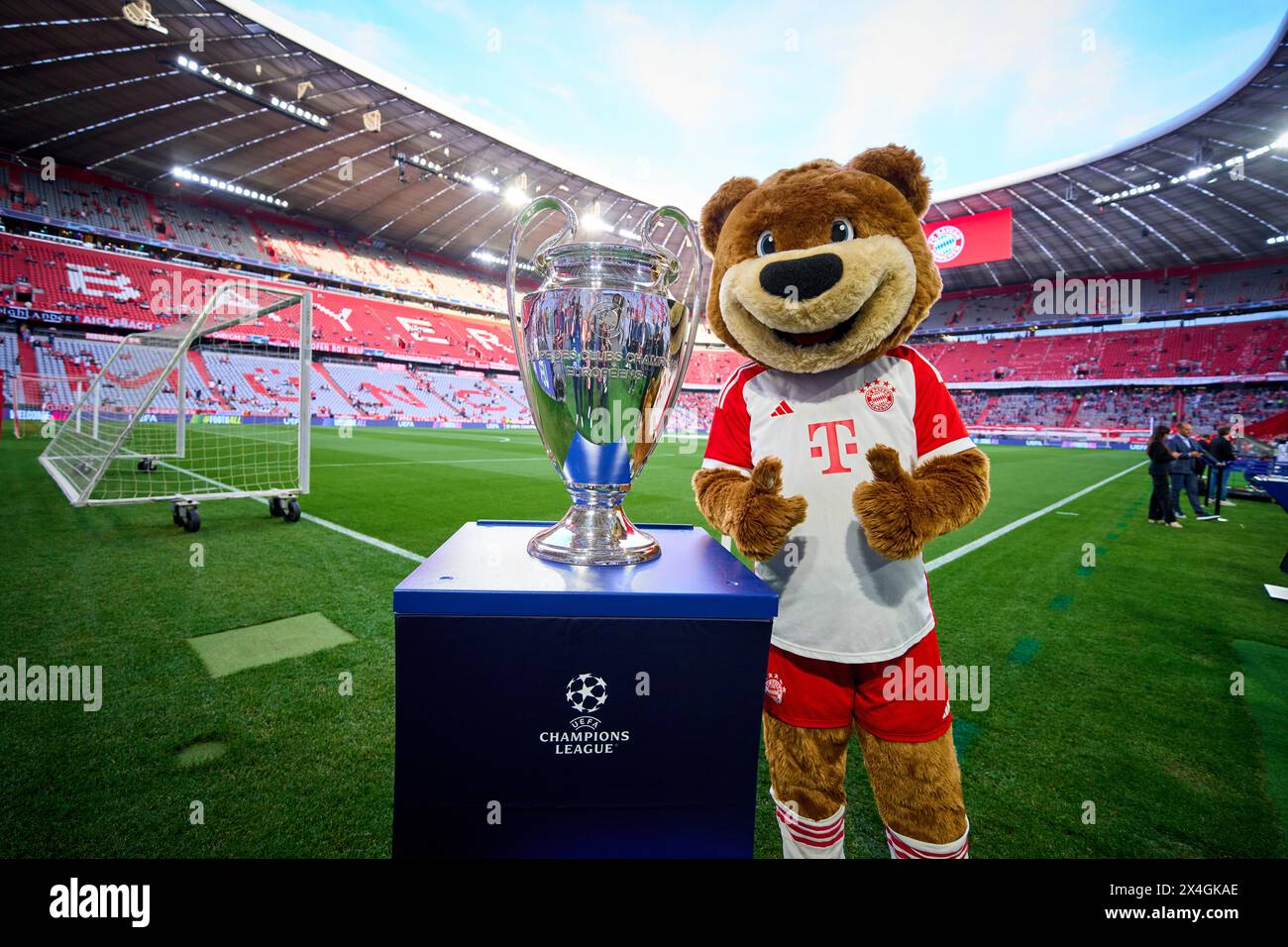 Munich, Germany. 30th Apr, 2024. FCB mascot Bernie, Maskottchen, with ...