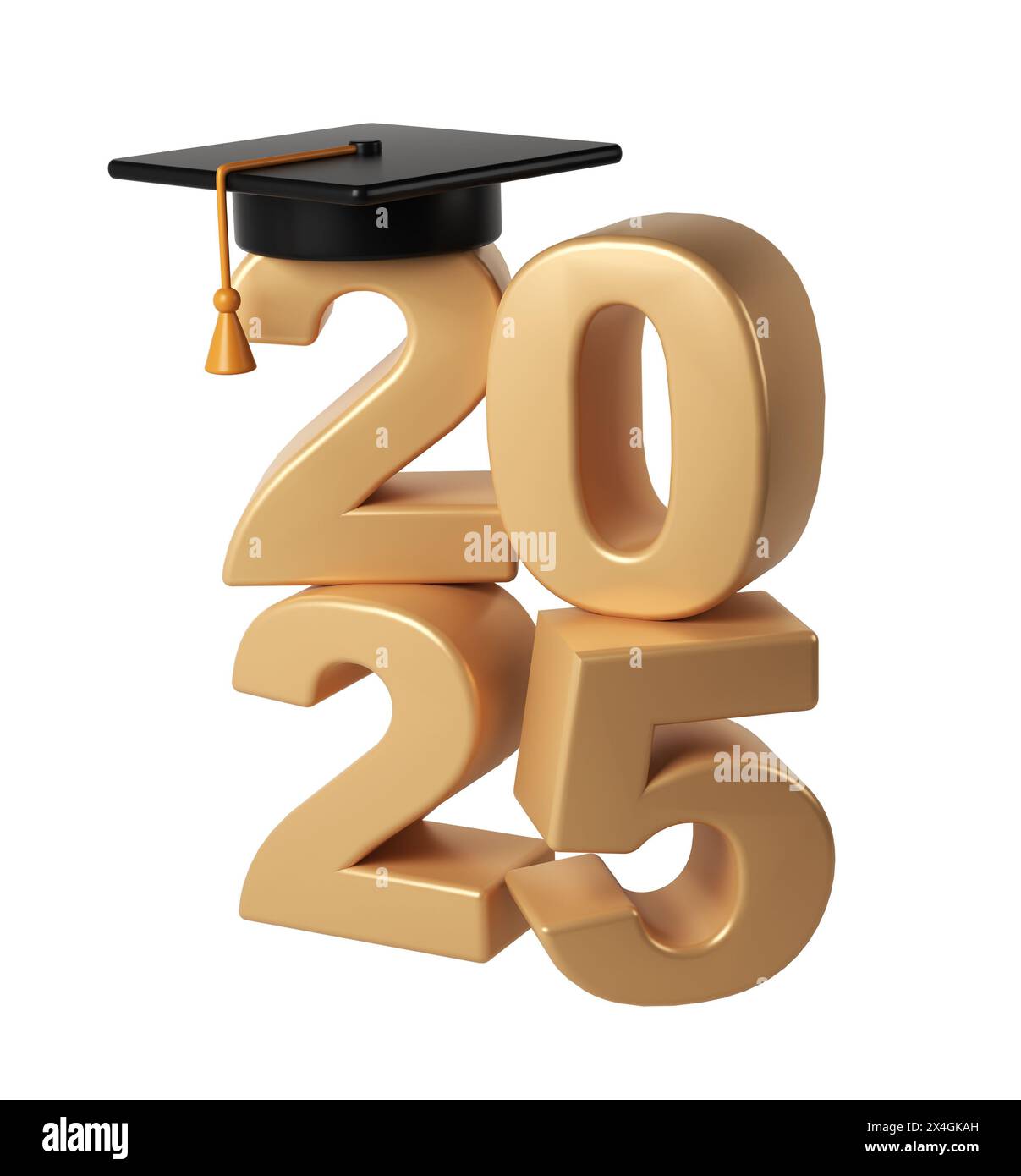 Class of 2025 3d icon. Congratulation graduates design template with ...