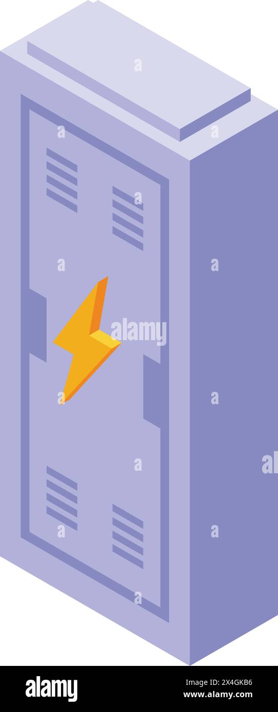 Electricity power box icon isometric vector. Electrical panel. Home ...