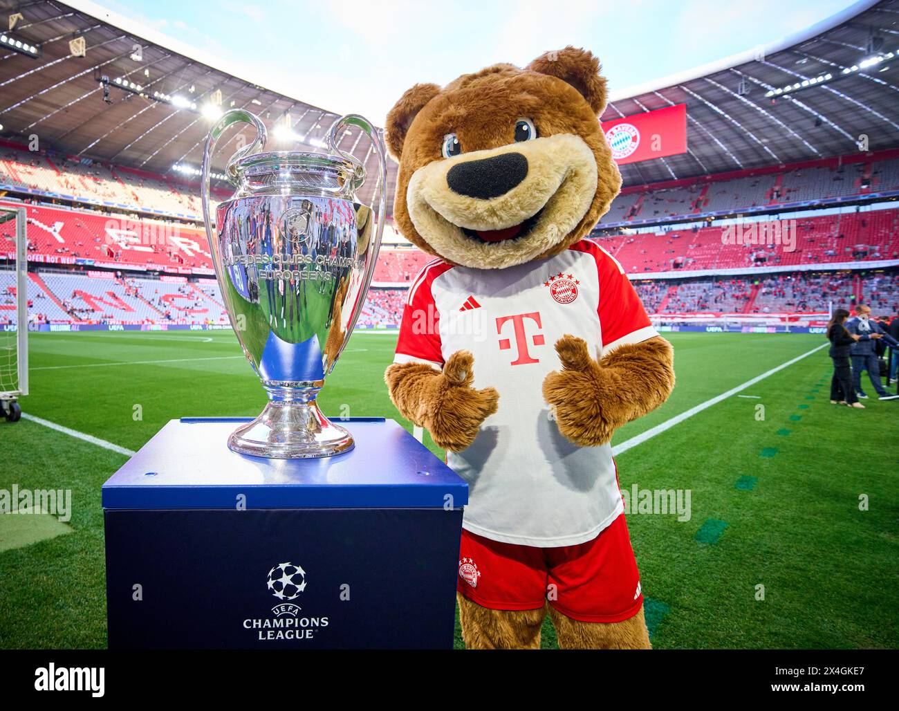 Munich, Germany. 30th Apr, 2024. FCB mascot Bernie, Maskottchen, with ...