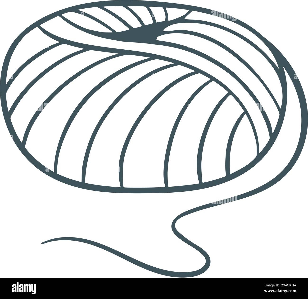 Yarn in a ball isolated illustration doodle sketch style, vector ...