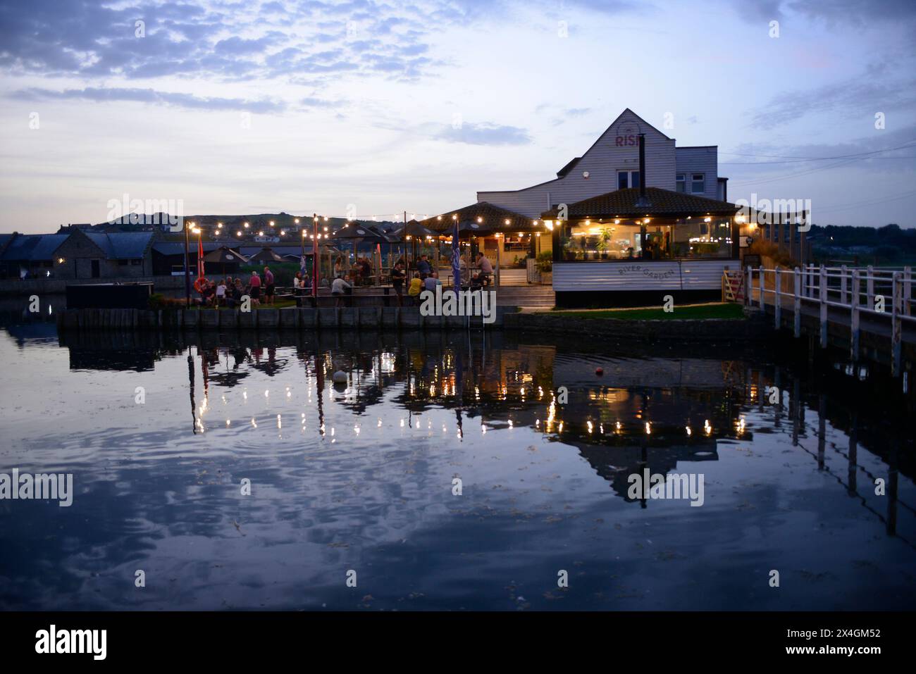 Rise Restaurant, West Bay, Dorset. Evening Stock Photo - Alamy