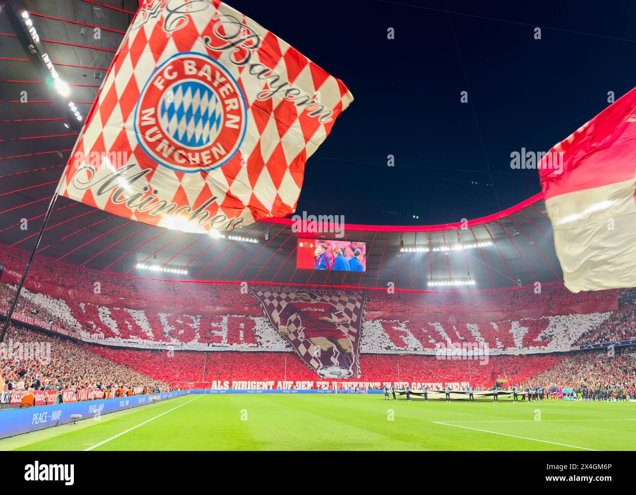 Allianz Arena fans choreo for Franz Beckenbauer in the semi final match ...