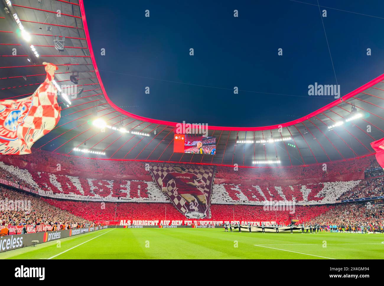 Allianz Arena fans choreo for Franz Beckenbauer in the semi final match ...