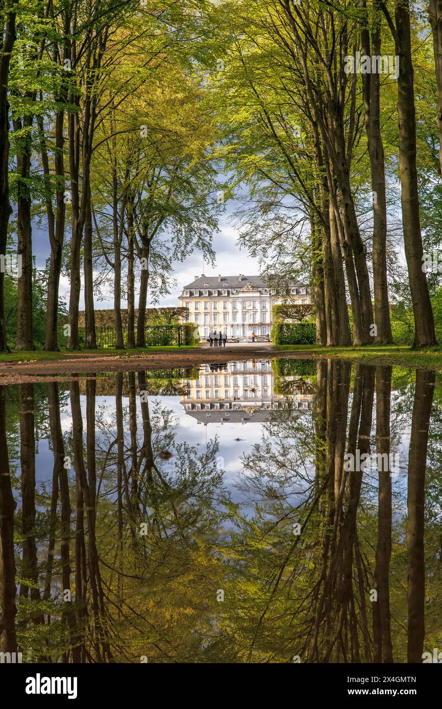 castle Augustusburg in Bruehl near Bonn, view to the south facade ...