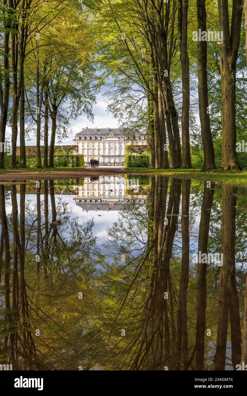 castle Augustusburg in Bruehl near Bonn, view to the south facade ...