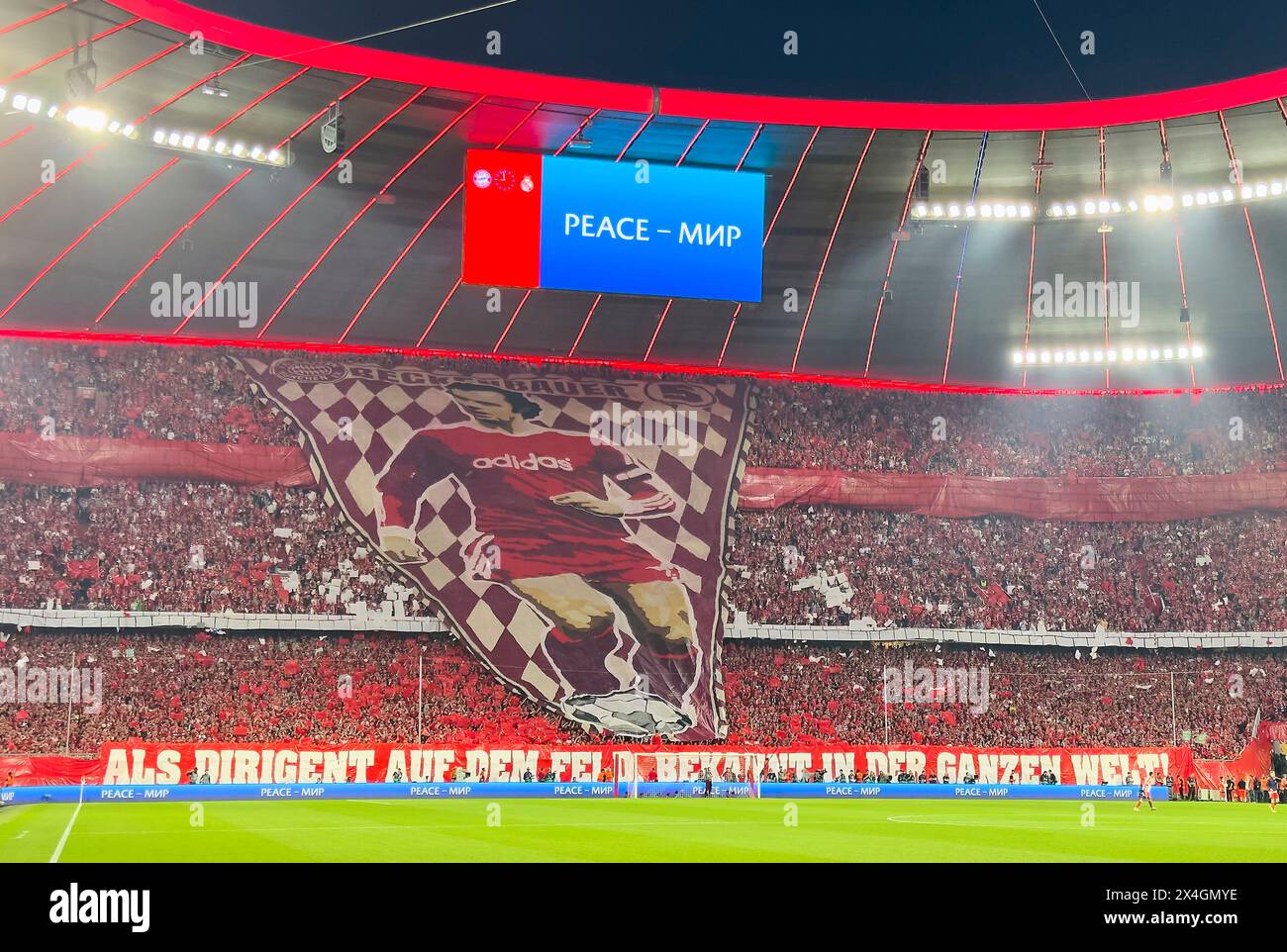 Allianz Arena fans choreo for Franz Beckenbauer in the semi final match ...