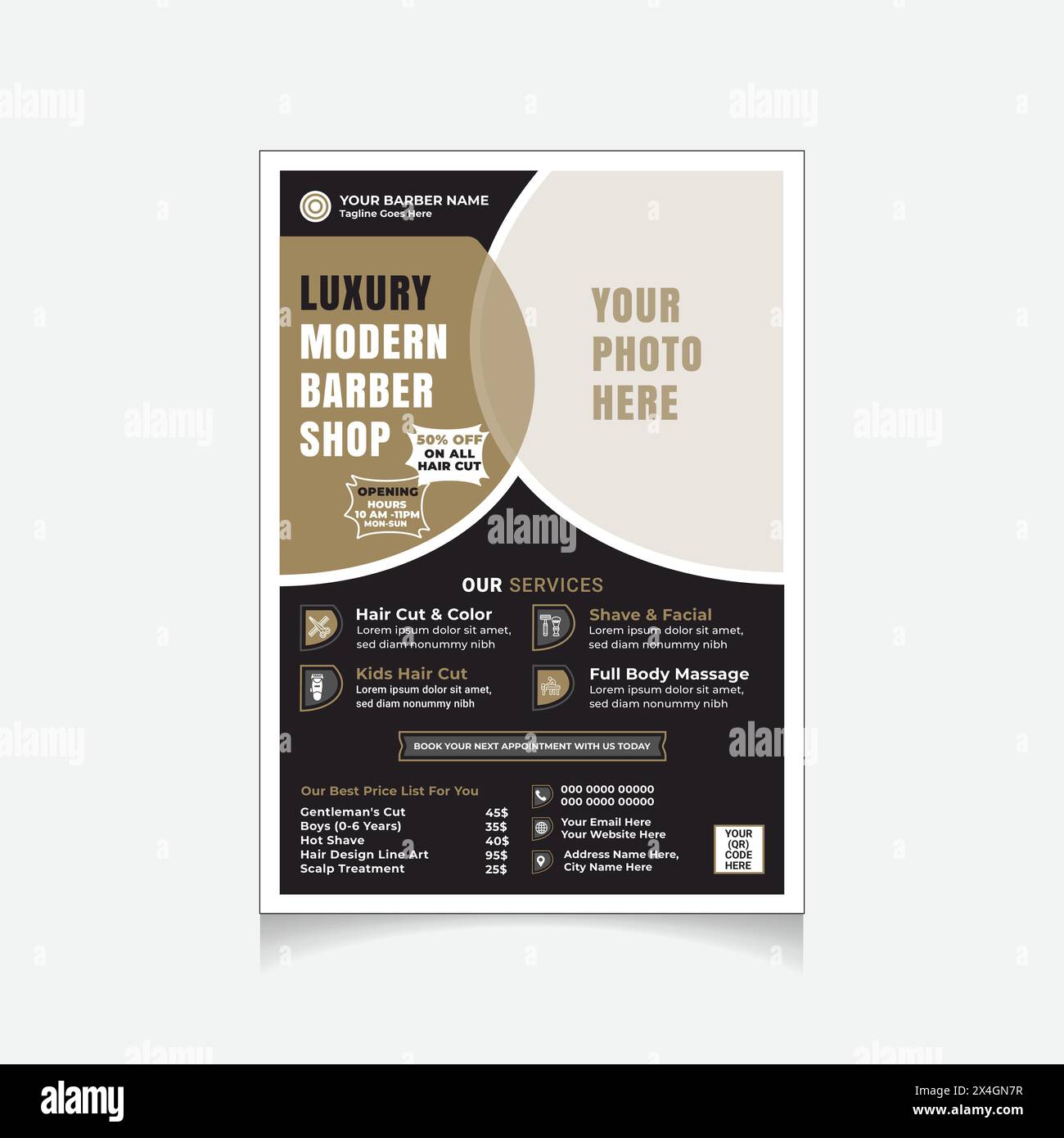 barber shop flyer Stock Vector Image & Art - Alamy