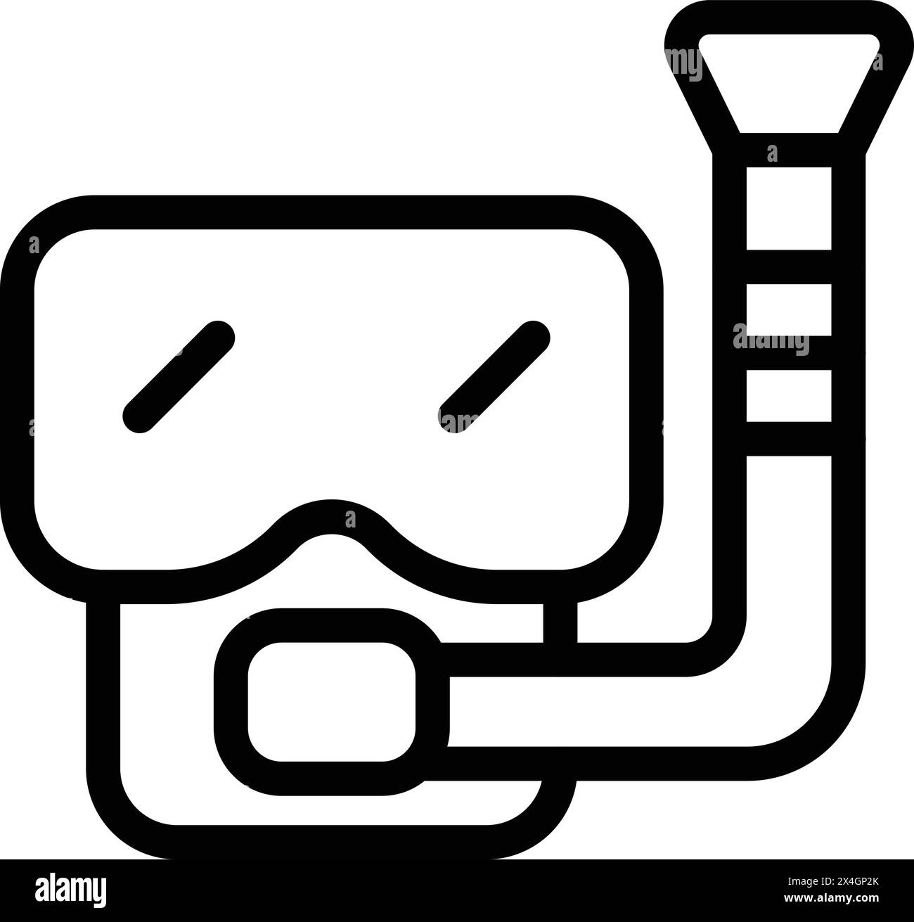 Scuba mask icon outline vector. Swimming equipment. Diver goggles with ...