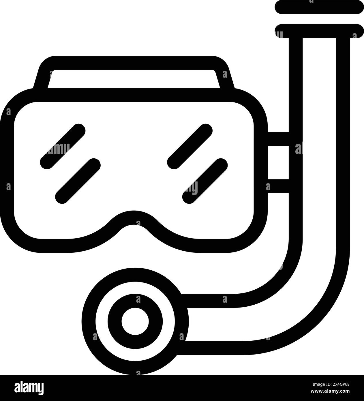 Underwater goggles icon outline vector. Sea snorkeling. Summer beach ...