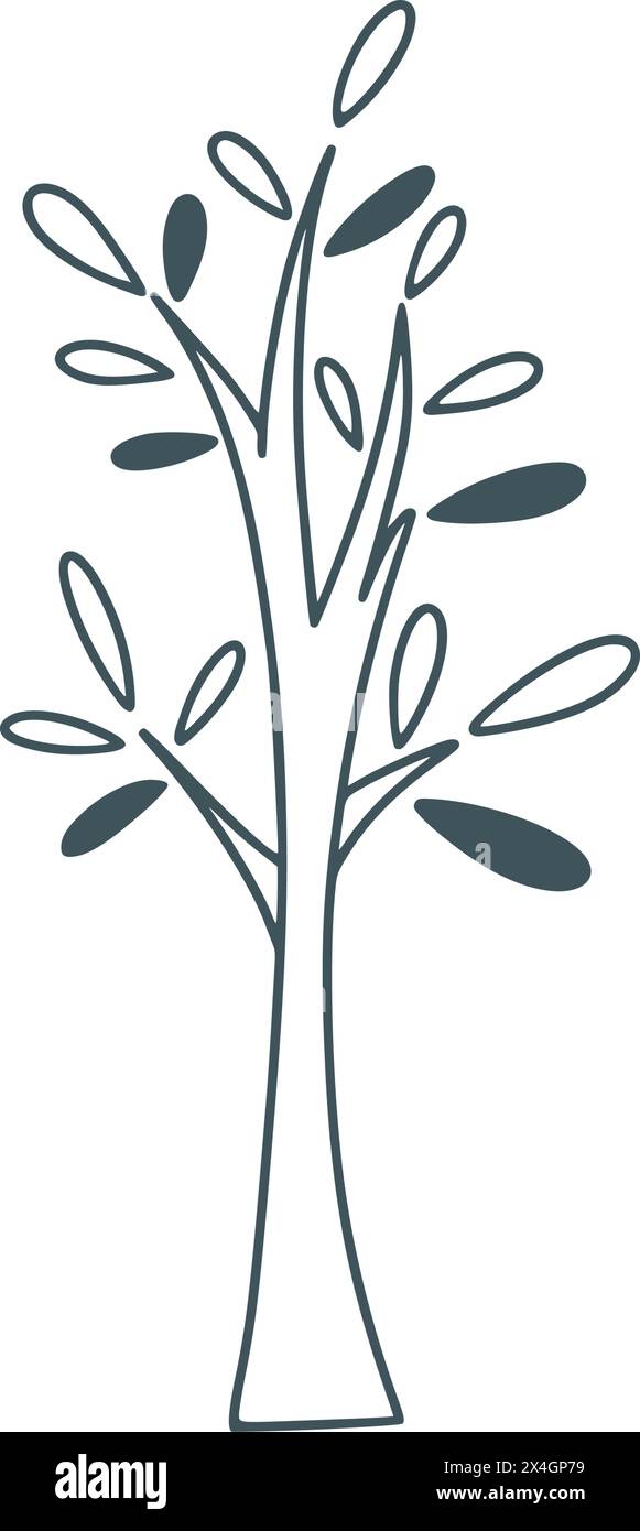 Simple tree doodle sketch style illustration Stock Vector Image & Art ...