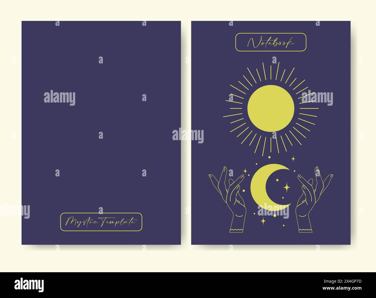 Cover page design aesthetic esoteric artwork illustration. Notebook ...