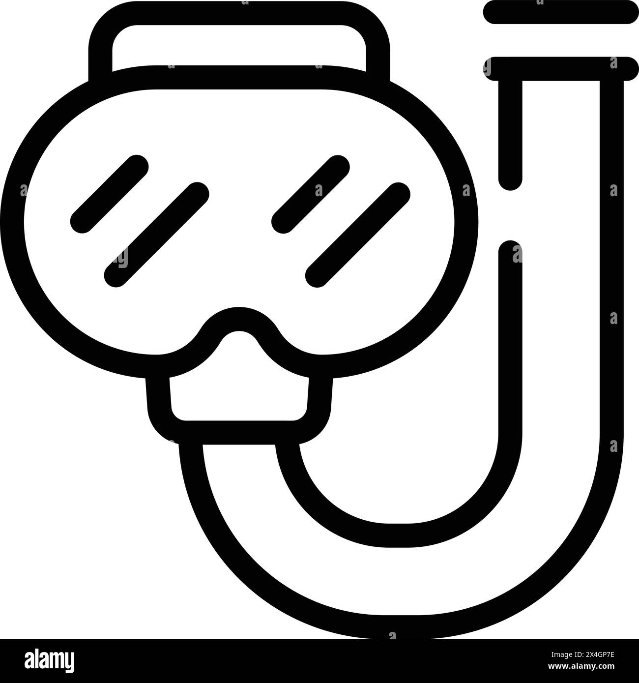 Diving visor mask icon outline vector. Eyes protection scuba. Goggles ...