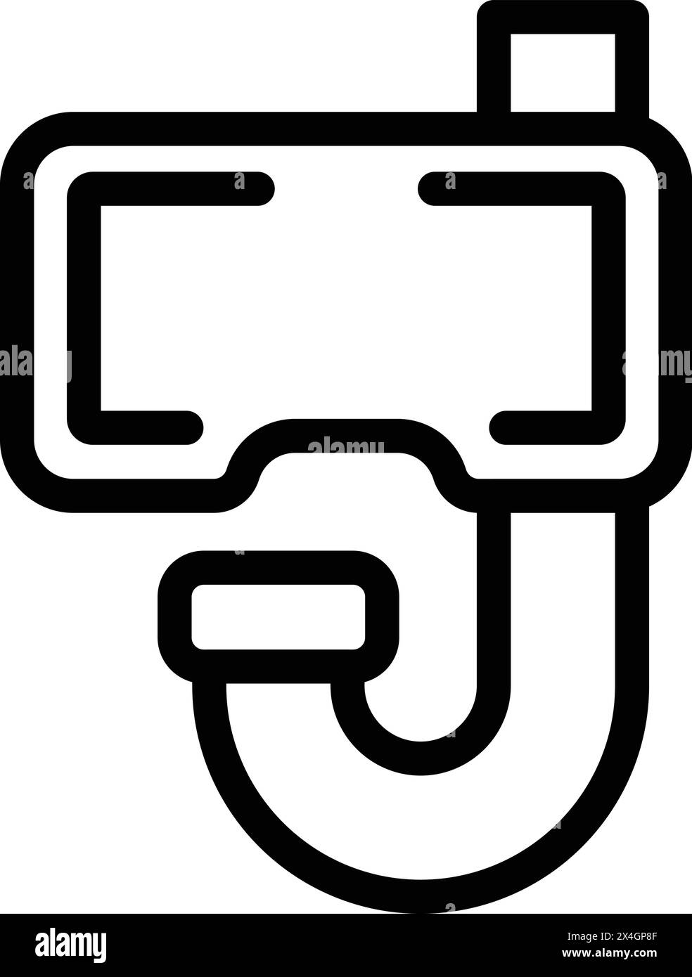 Rubber diving mask icon outline vector. Oxygen underwater tube ...