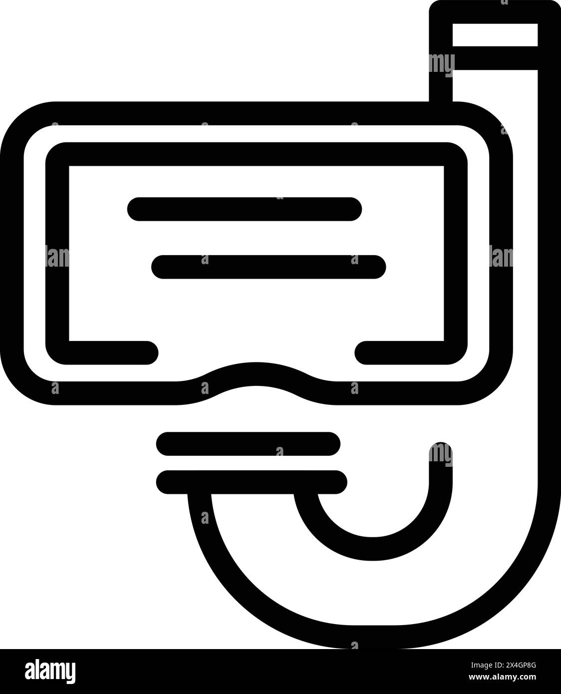 Diving mask with tube icon outline vector. Underwater oxygen safety ...