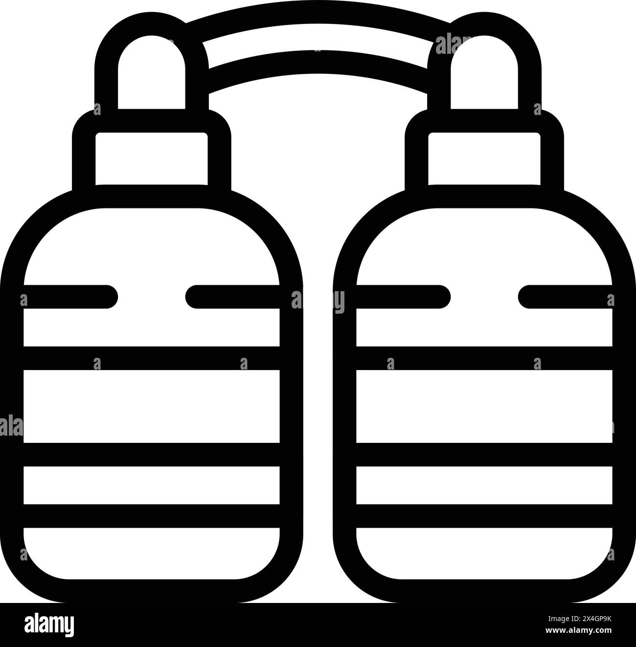 Diving oxygen balloons icon outline vector. Snorkeling tanks. Deep sea ...