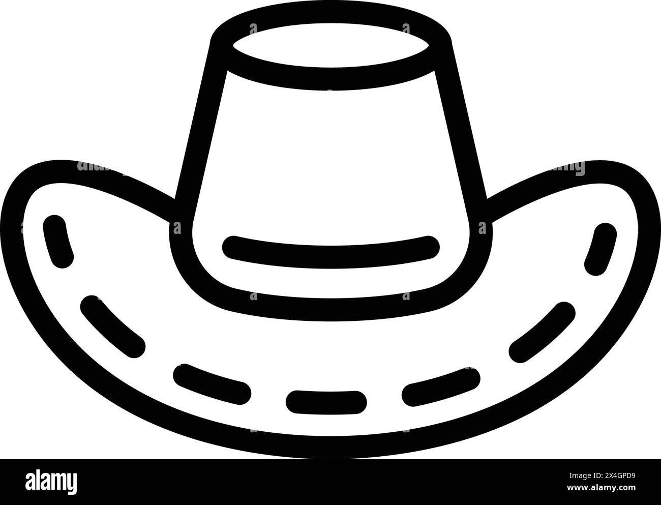 Straw cowboy hat icon outline vector. Rural farmer headgear. Western ...