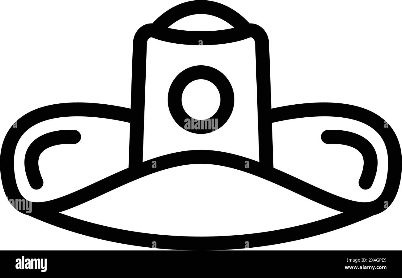 Buckaroo hat icon outline vector. Western headgear. Retro rural ...