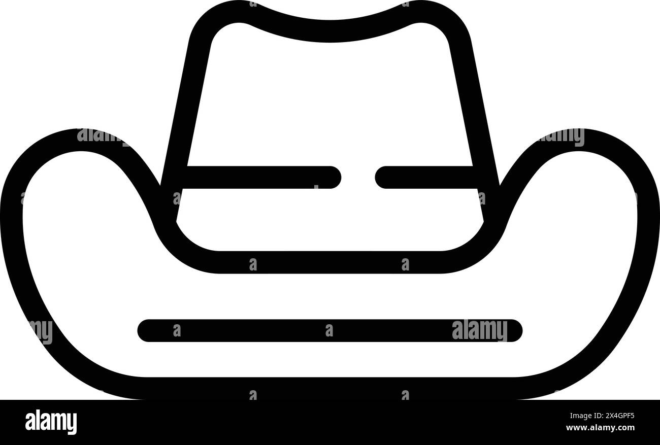 Straw cattleman hat icon outline vector. Western wide brimmed cap ...