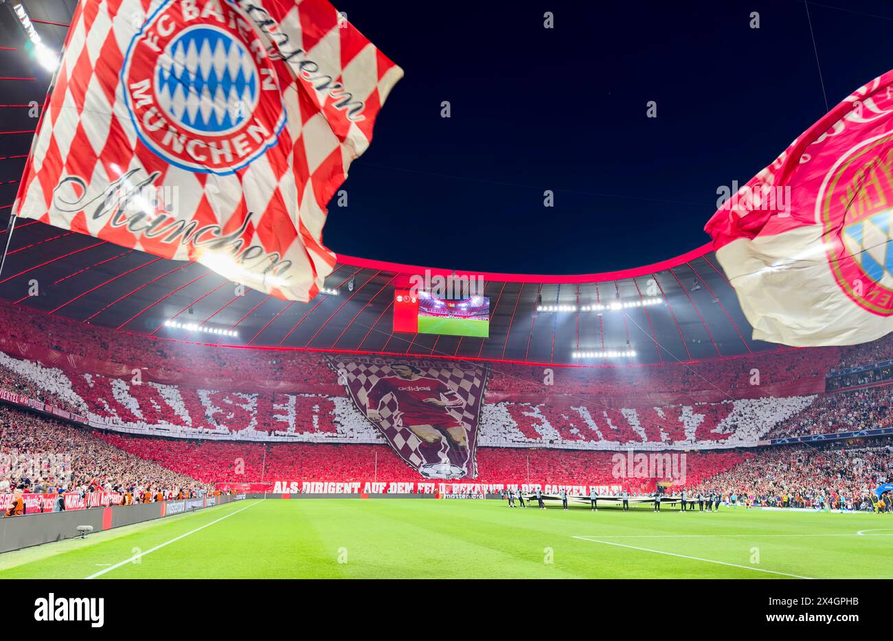 Munich, Germany. 30th Apr, 2024. Allianz Arena fans choreo for Franz ...