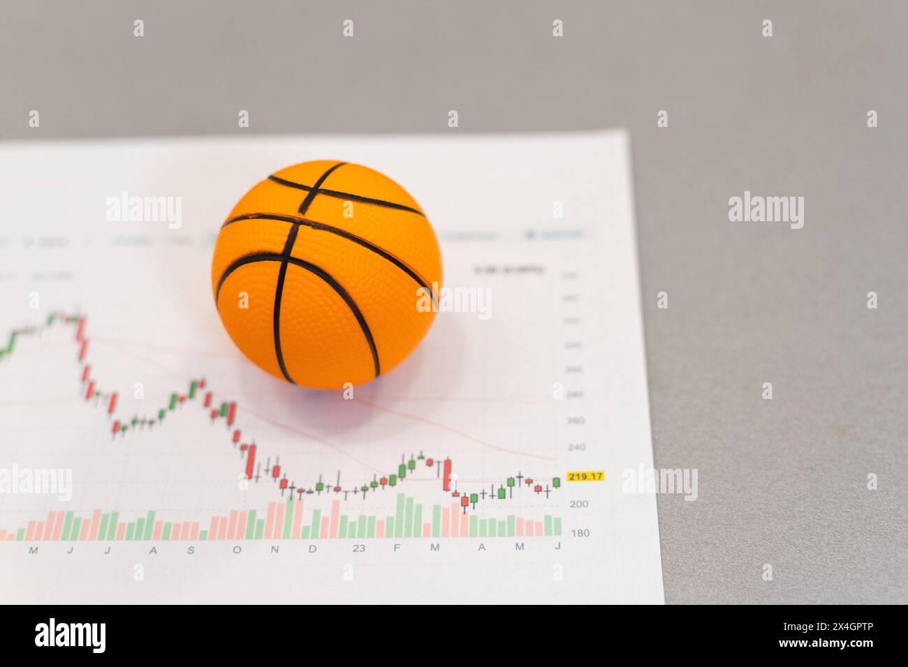 Basketball ball with chart isolated on white background. 3d ...