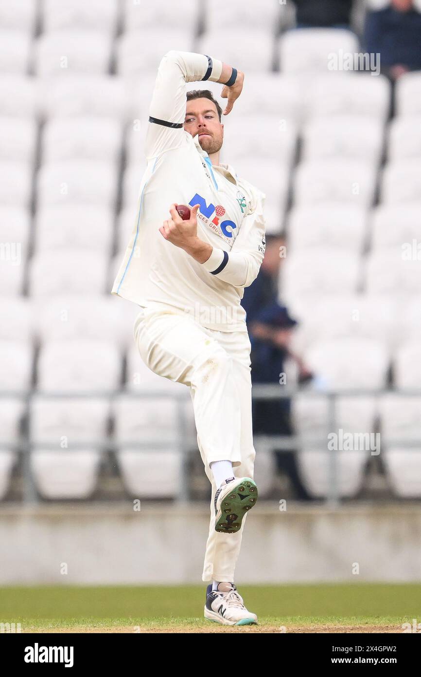 Dan Moriarty of Yorkshire delivers the ball during the Vitality County ...