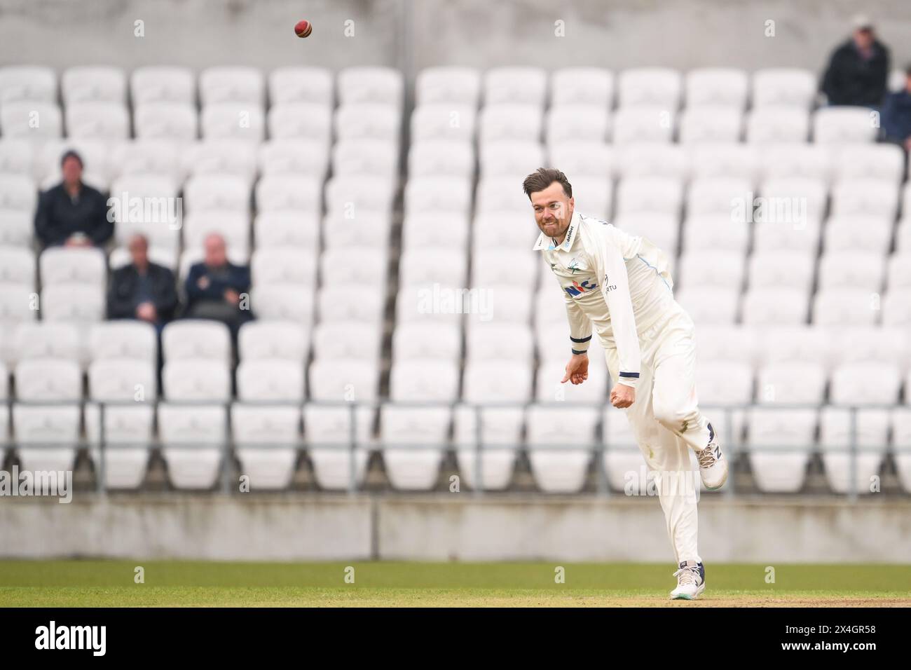 Dan Moriarty of Yorkshire delivers the ball during the Vitality County ...
