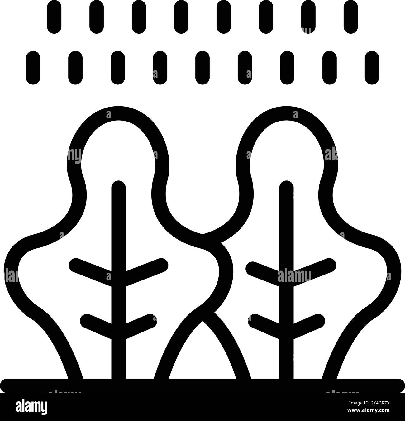 Plant pesticide treatment icon outline vector. Crops chemical spraying ...