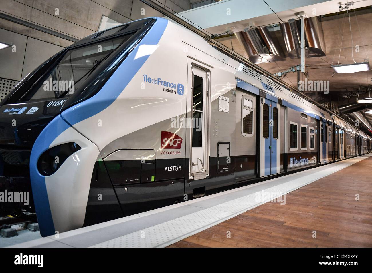 This photograph shows the new train of the Regional Express Network ...