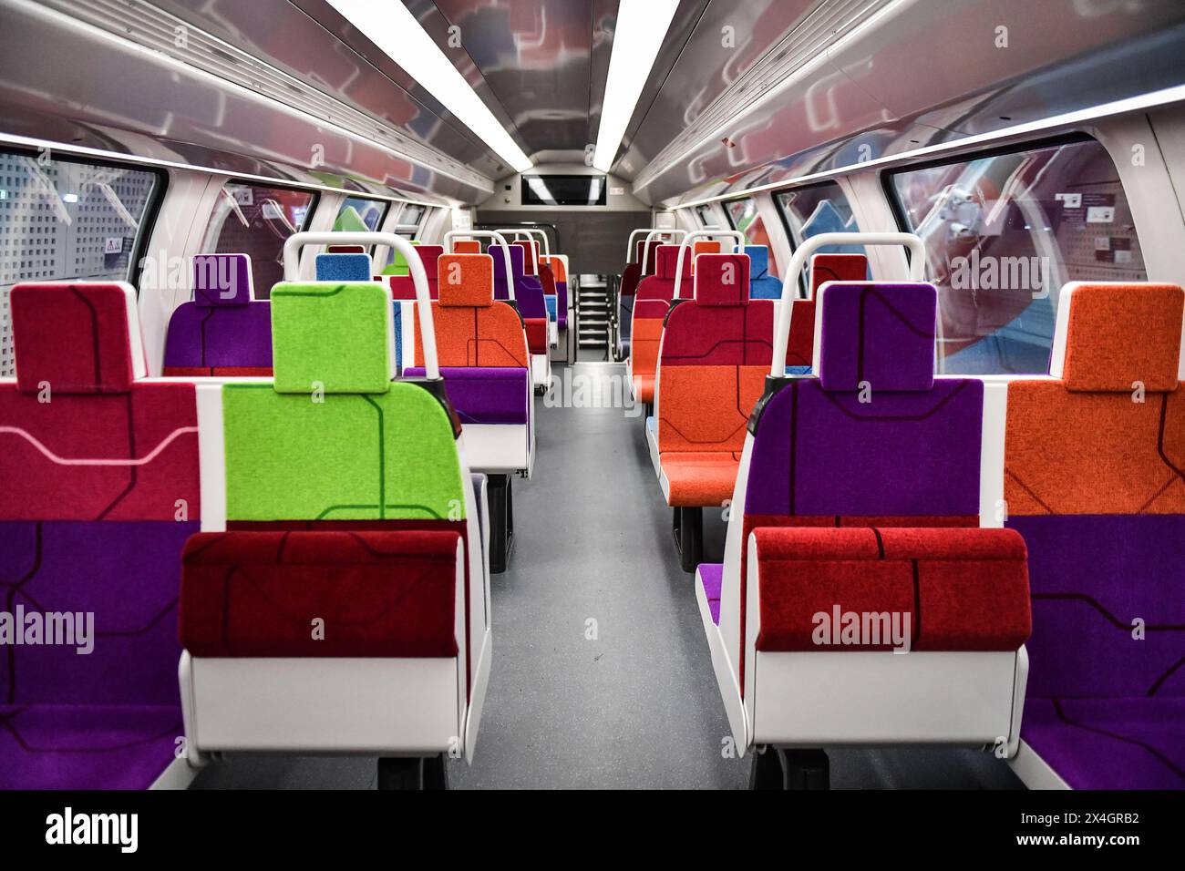 This photograph shows the new train of the Regional Express Network ...