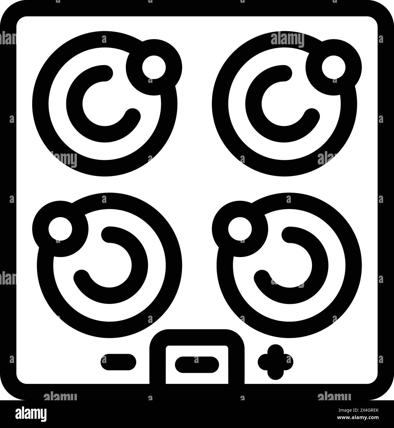 Induction cooker icon outline vector. Magnetic cooktop. Kitchen ...