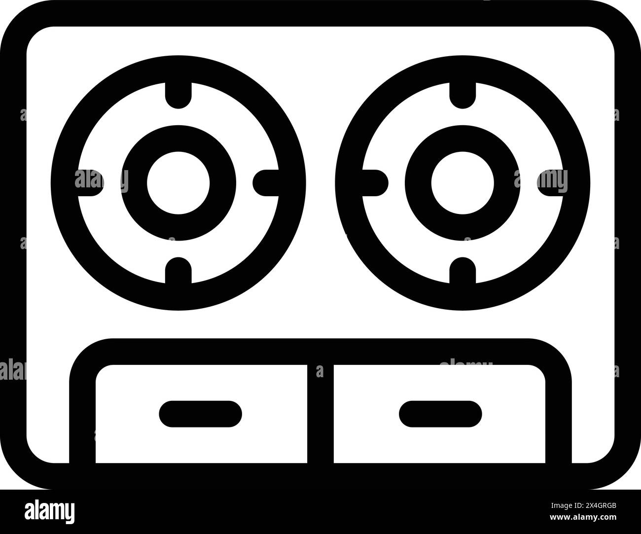 Cooktop induction icon outline vector. Cooking surface glass. Kitchen ...