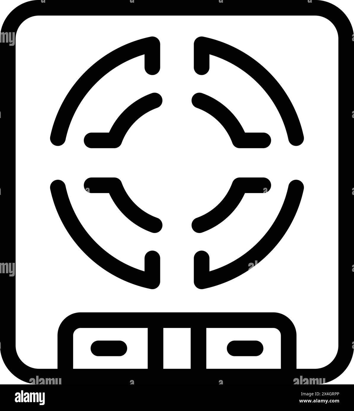 Electric induction cooker icon outline vector. Magnetic cooking top ...